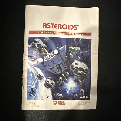 Vintage Atari 2600 Asteroids Video Game Program Instruction Manual Only | eBay
