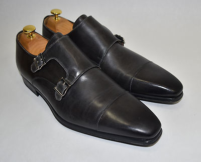 New! Magnanni 'Arturo' Double Monk Strap Cap Toe Shoe Catalux Gray Size ...