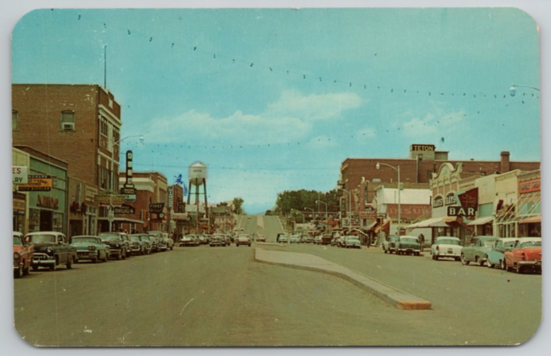 Riverton WY Wyoming 1950s Street Scene Vintage Postcard CG | eBay