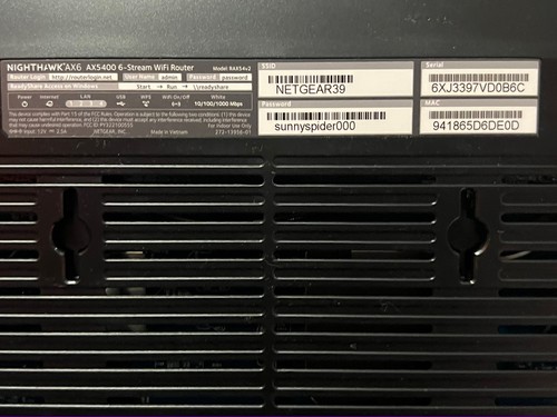 NETGEAR NIGHTHAWK AX5400 WiFi 6 Router Model RAX54 | eBay