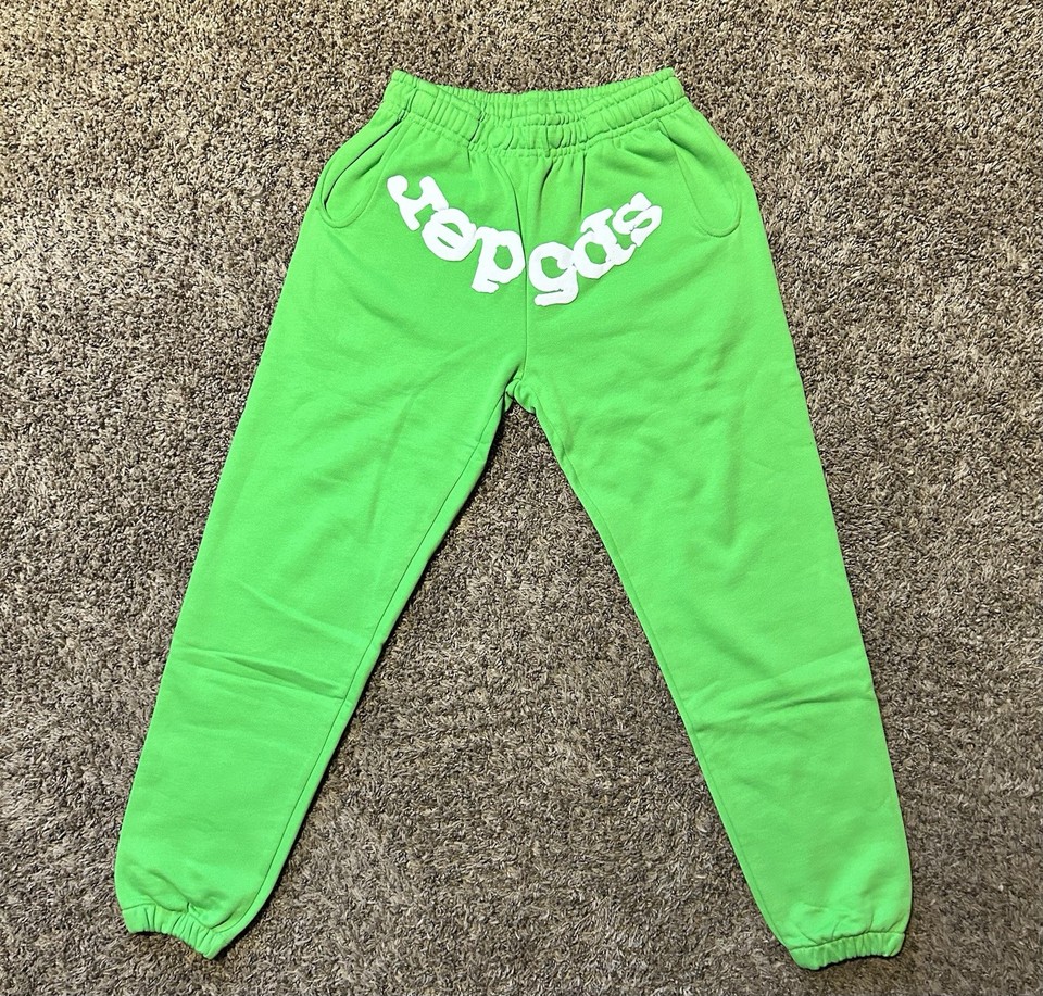 SP5DER WorldWide Rhinestone Set Mens Green Graphic Size L 100% Cotton ...