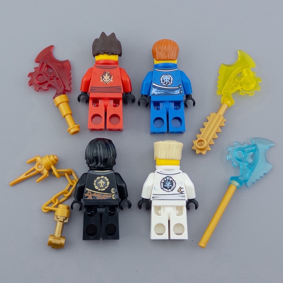 LEGO Ninjago Techno Robe Kai, Cole, Jay & Zane (Custom Heads) W/ Techno ...
