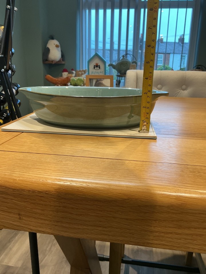 DENBY REGENCY GREEN LARGE EARED OVAL SERVING DISH STONEWARE 32CM X 20CM ...