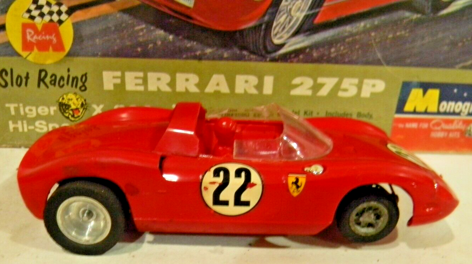1964 MONOGRAM FERRARI 275P 1:24 SLOT CAR BUILT WITH EXTRA PARTS & BOX ...