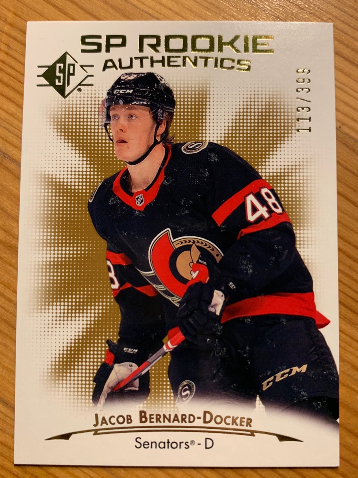 2021-22 SP - Rookie Authentics Jacob Bernard-Docker #109 Gold /399 (RC ...