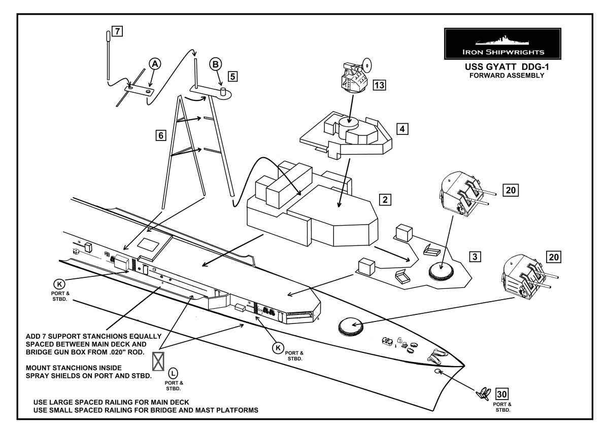 1/350 Iron Shipwright 4234 - USS Gyatt DDG-1 - Resin Model Kit | eBay