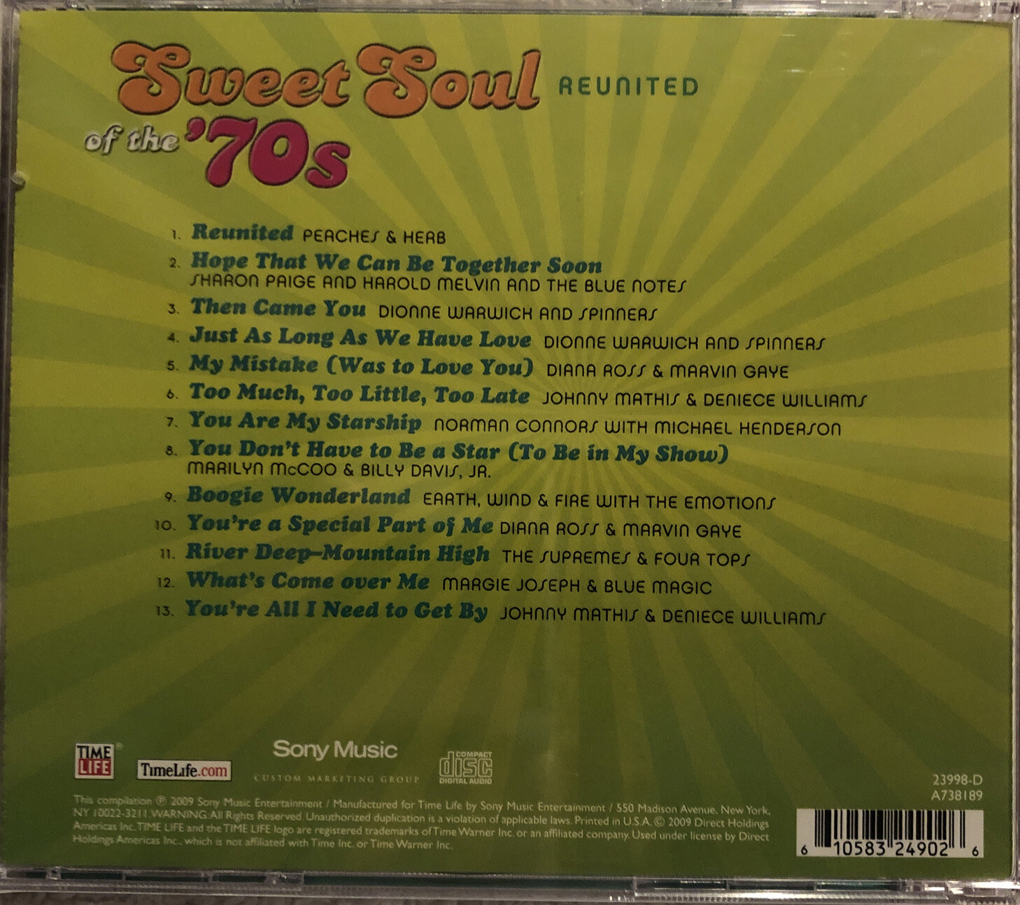 Sweet Soul of the '70s: Reunited by Various Artists (CD, 2009, Time ...