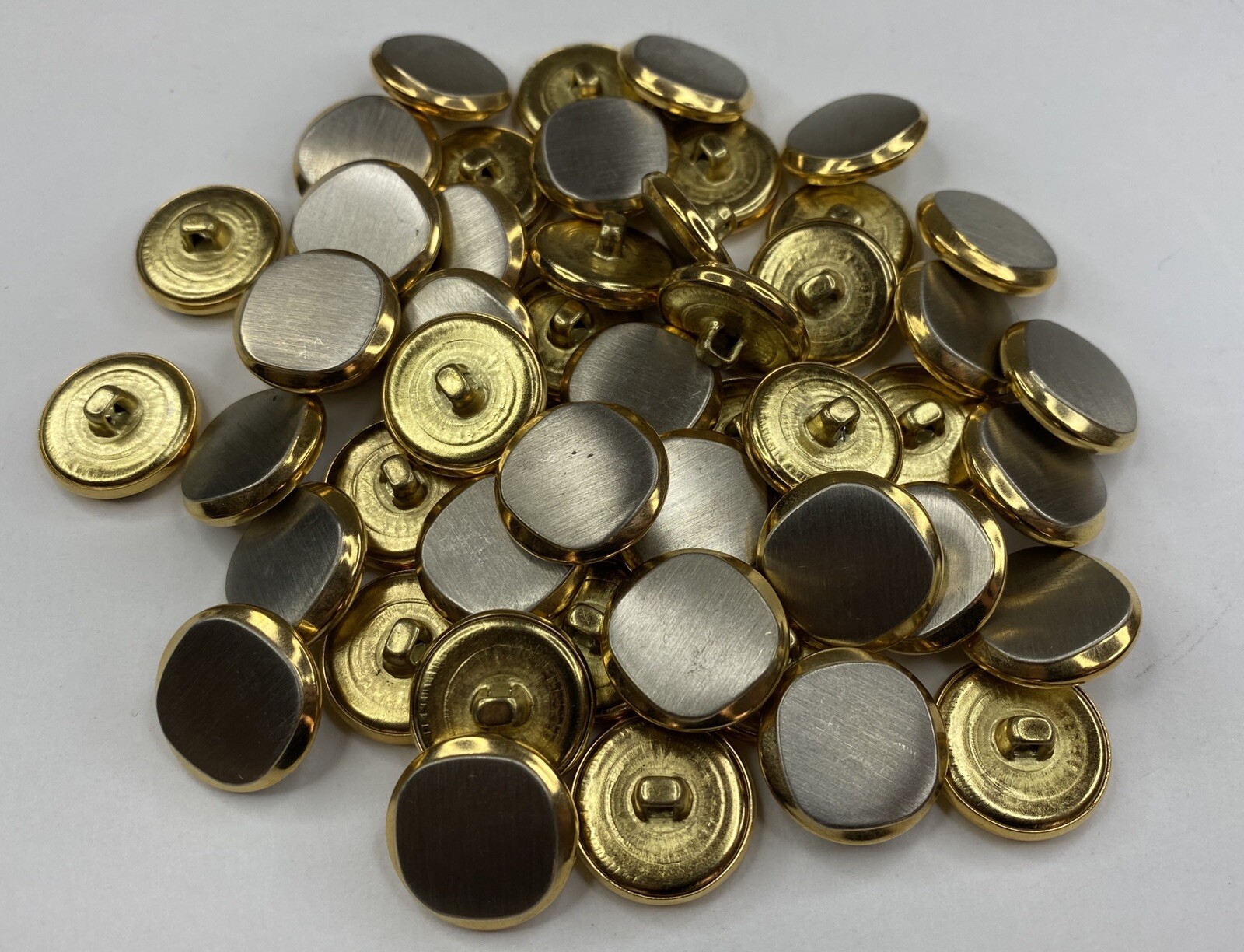 Lot Of 50 Gold & Silver Buttons Textured/Brushed Sewing, Craft ...