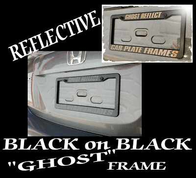 BLACK ON BLACK "GHOST" REFLECTIVE CUSTOM TEXT PERSONALIZED License ...