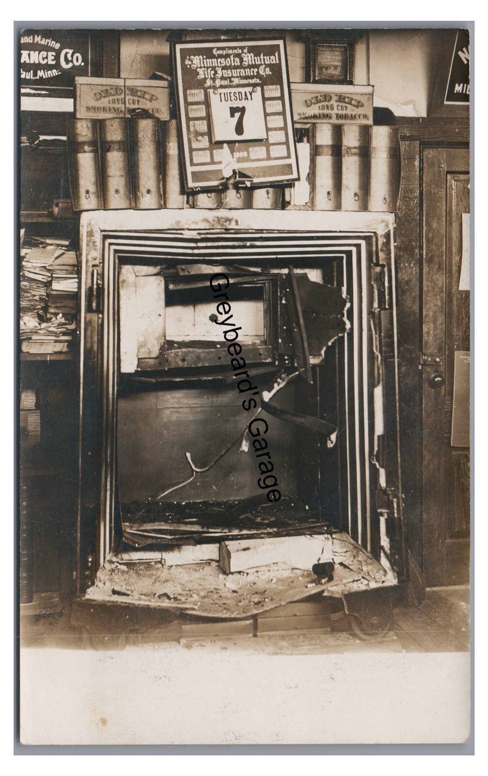 RPPC Crime Burglary Bank Safe Robbery Broken ST PAUL MN? Real Photo ...