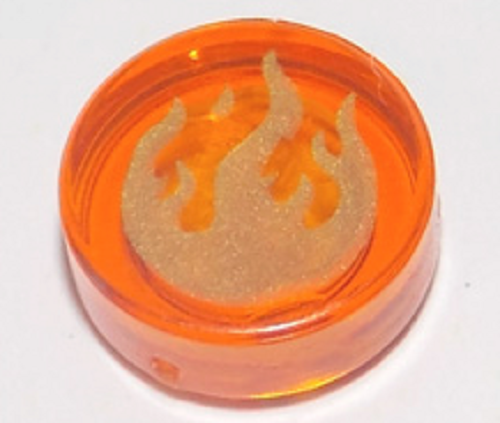 LEGO Power Burst Weapon Fire CHI Orange 1x1 Printed Fire on Tile ...