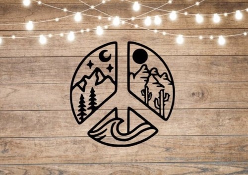 Nature Peace Sign Car Decal | eBay