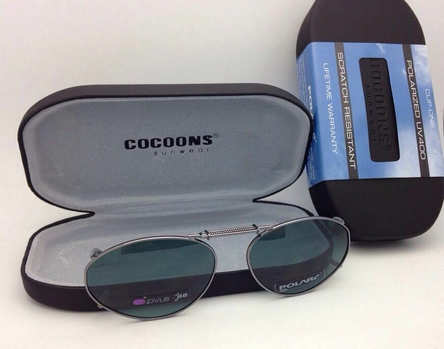 COCOONS Grey Polarized Sunglasses/Eyeglasses Over Rx Clip-on OVL 6-46 ...