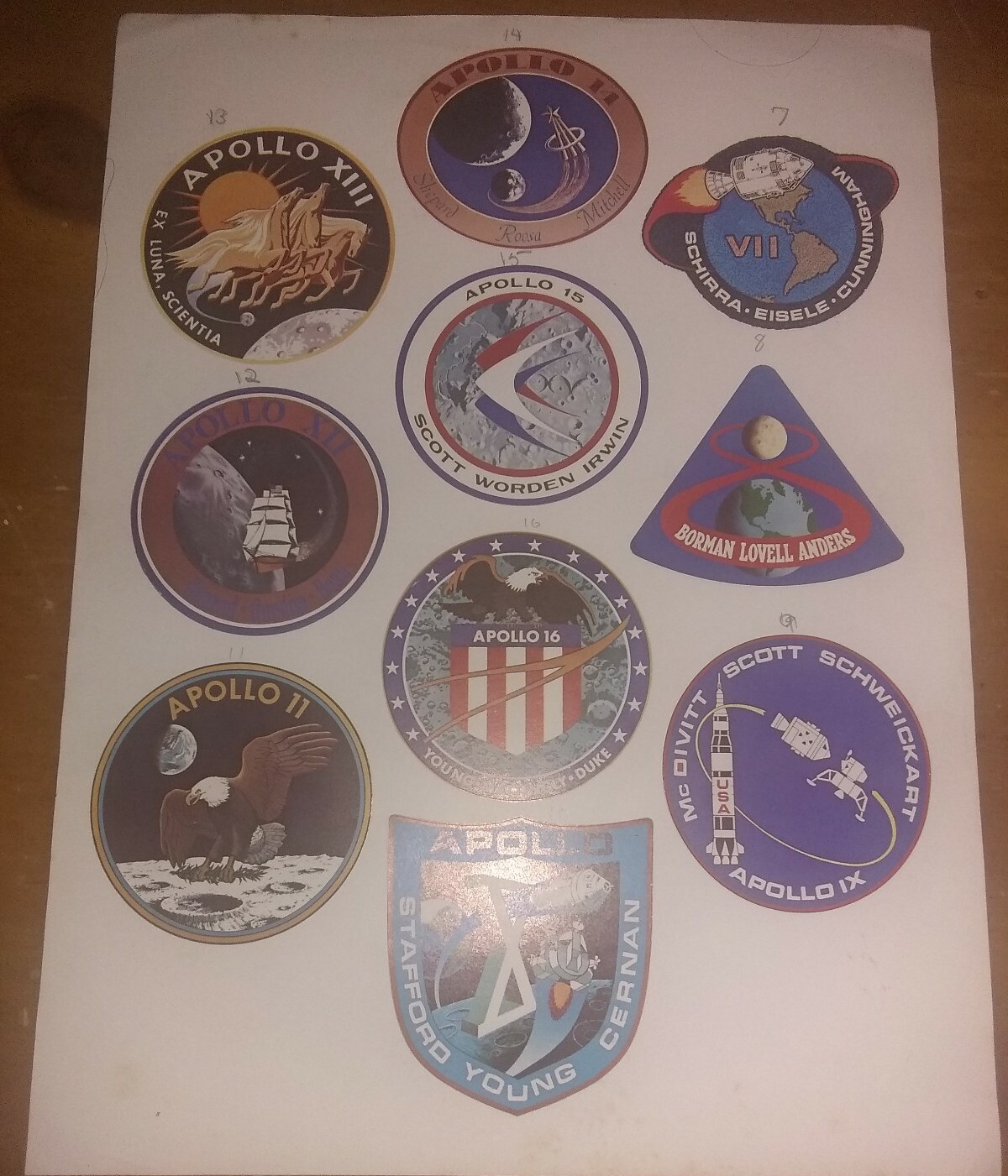 Vintage Collectible NASA Apollo Mission Flight Decals Sticker Sheet Set ...