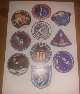 Vintage Collectible NASA Apollo Mission Flight Decals Sticker Sheet Set ...