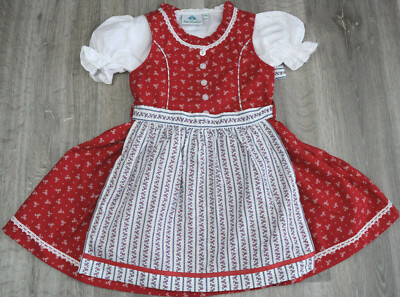 Kinder Dirndl mit Bluse und Schürze 3ltg. rot Isar Trachten Teenager ...