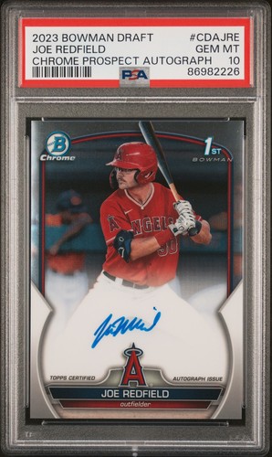 PSA 10 JOE REDFIELD AUTO 1st 2023 Bowman Chrome Draft Autograph RC GEM ...