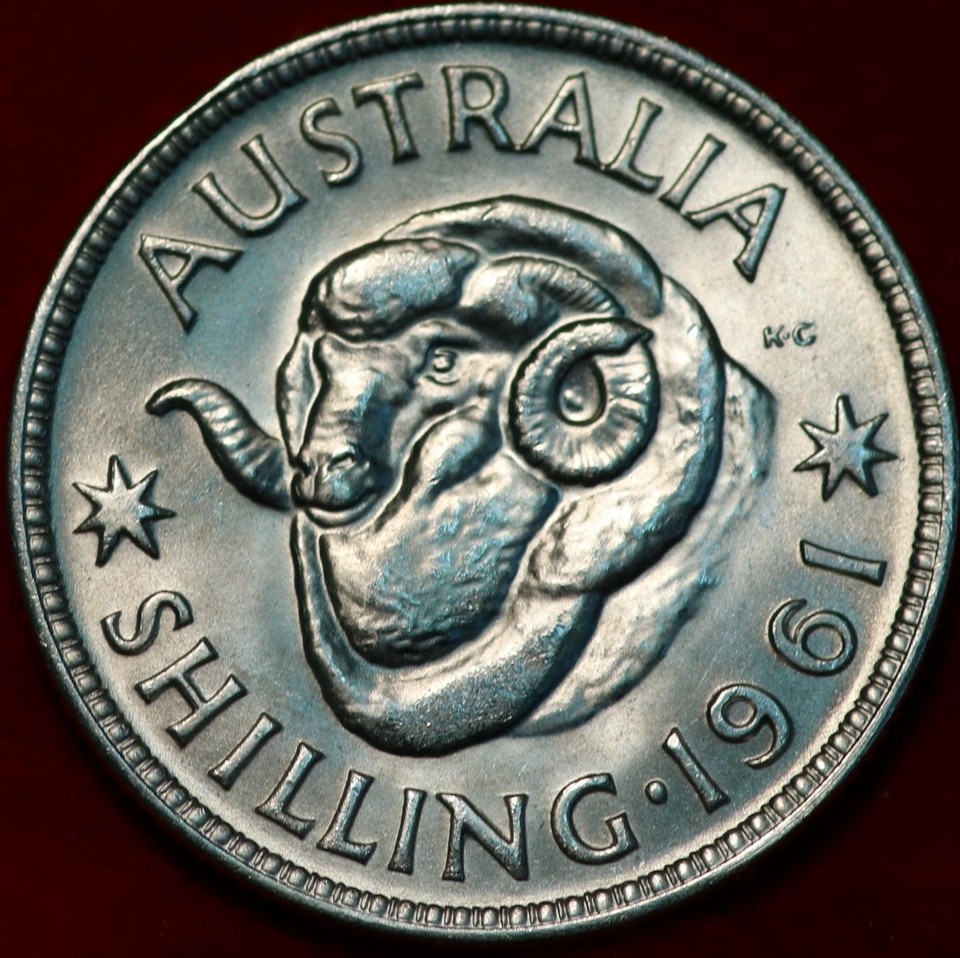 Uncirculated 1961 Australia One Shilling Silver Foreign Coin | eBay