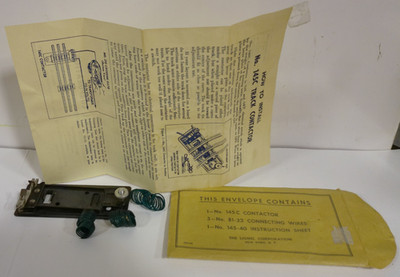POSTWAR VINTAGE LIONEL O GAUGE 145C CONTACTOR IN ORIGINAL ENVELOPE W/INSTRUCTION | eBay
