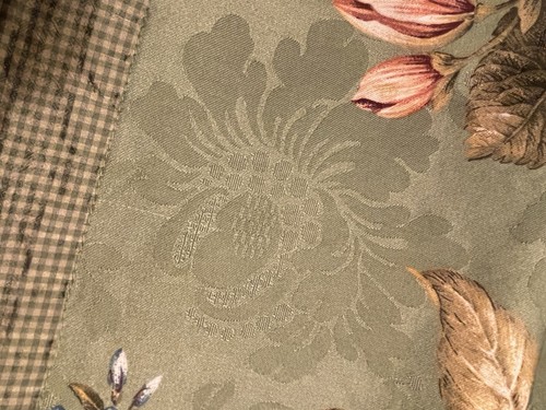 Waverly Victorian Green Floral Tablecloth Custom Made Topper 45” Square ...