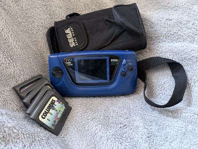Sega Game Gear Console Blue w/ Case + 5 Games (Pac-Man, Columns, LK ...