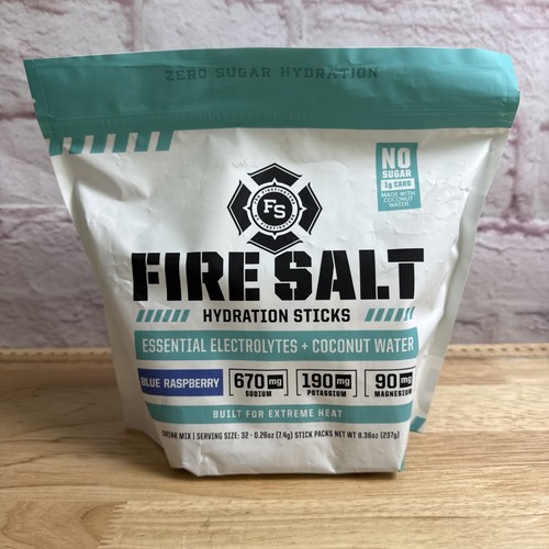 Fire Salt Hydration Sticks Electrolytes & Coconut Water Blue Raspberry ...