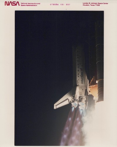 STS-56 Discovery Night Launch Rocket Plume Shuttle 1993 - Original NASA ...