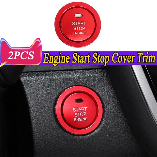 2pcs Red Engine Start&Stop Switch Button Cover Trim For Toyota Corolla ...