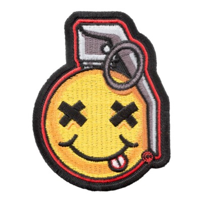 Yellow Dead Emoji Face Grenade Patch, Weapons Patches | eBay