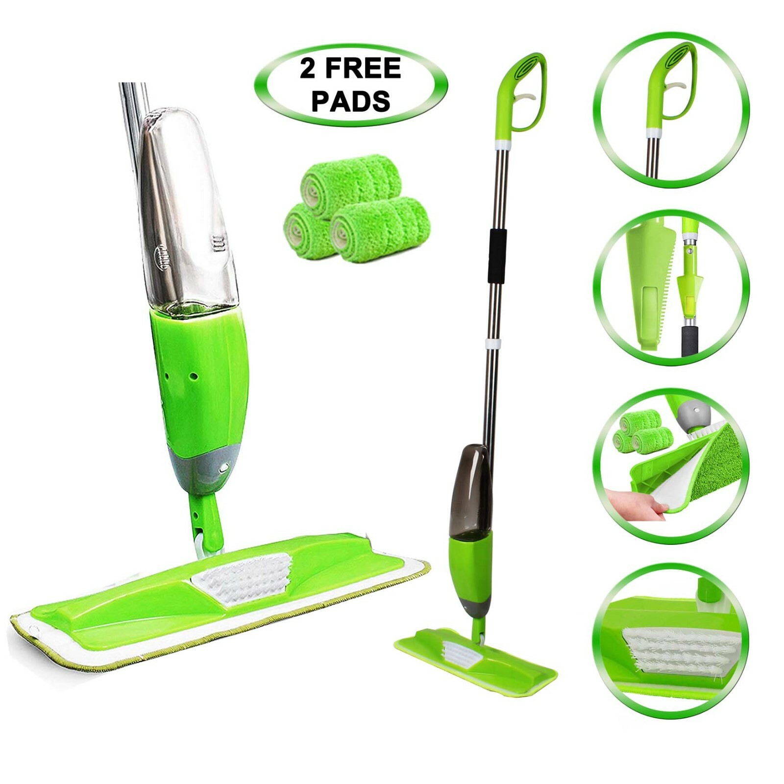 Trigger Water Spray Mop With 3 Microfiber Pads (1 + 2 FREE MOP PADS ...