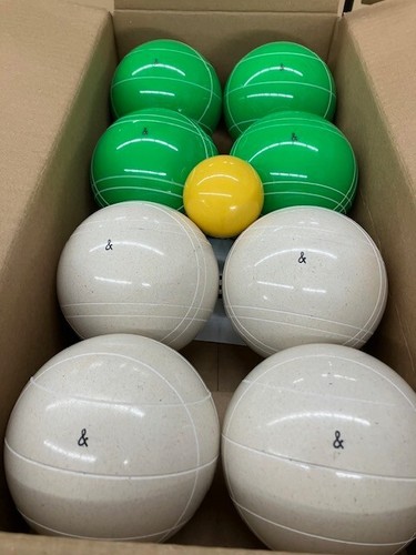 Epco Premium Bocce set -110mm White and Green Balls - engraved with ...