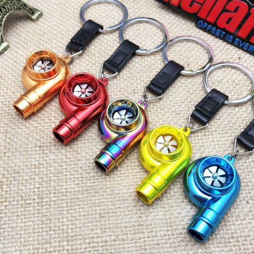 Real Whistle Sound Turbo Keychain Key Chain Ring Spinning Turbine ...
