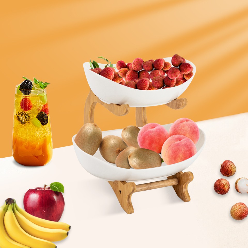 2-tier Serving Stand Decorative 2 Tier Fruit Stand For Vegetables ...
