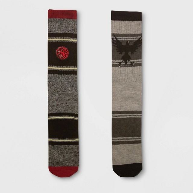Game of Thrones HBO 2 Pair Athletic Crew Socks Mens Size 6-12 Black for ...