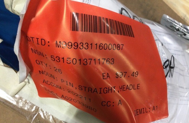 OSHKOSH 1873050 HEADLESS STRAIGHT PIN FITS M1076 PLS TRAILER 5315-01 ...