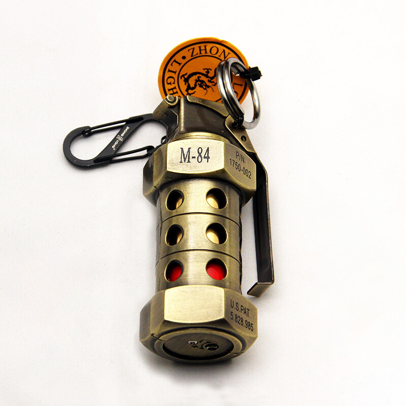 Free Engrave Mini M84 Stun Flashbang Concussion Grenade Gas Lighter ...