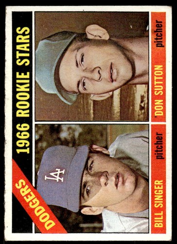 1966 TOPPS DON SUTTON 288 VG-EX HOF RC BILL SINGER BASEBALL LOS ANGELES ...