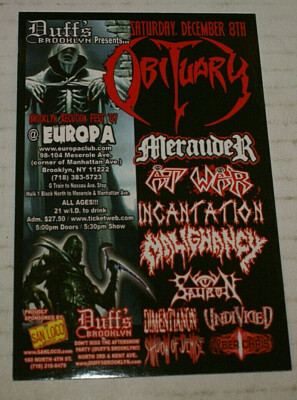 Obituary Saturday December 8 2007 Xecution Tour 4" x 7" Post Card ...