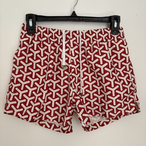 Timo Men's Swim Trunks Red Chevron Size S Stylish Poolside swimwear | eBay