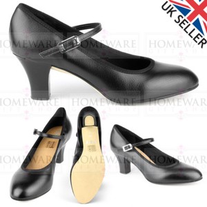 BLOCH S0324LU KICKLINE BLACK CHARACTER SHOE 2.5" HEEL ANKLE STRAP STAGE ...