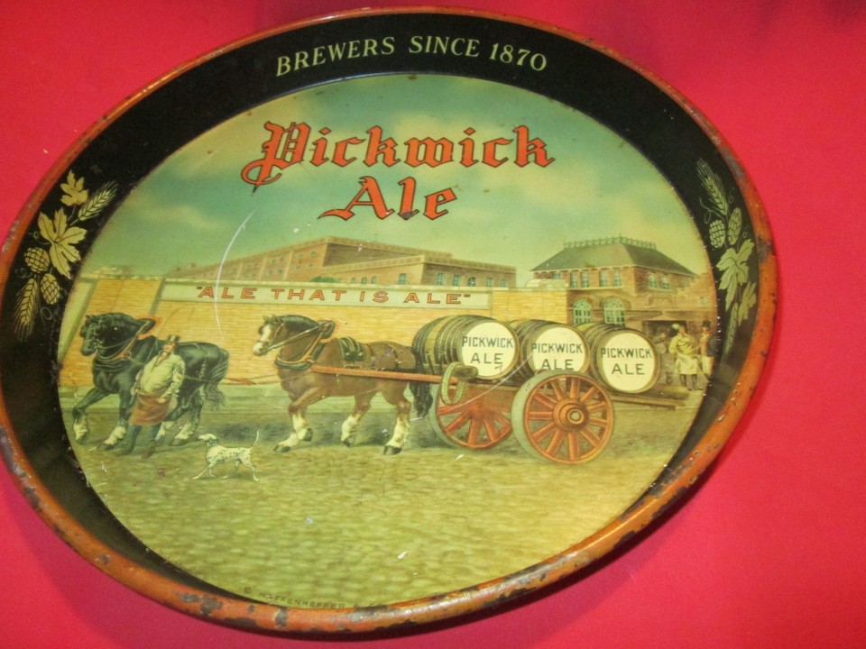 Pickwick Ale Tray Vintage 1930s 1940s Haffenreffer Beer Boston ...