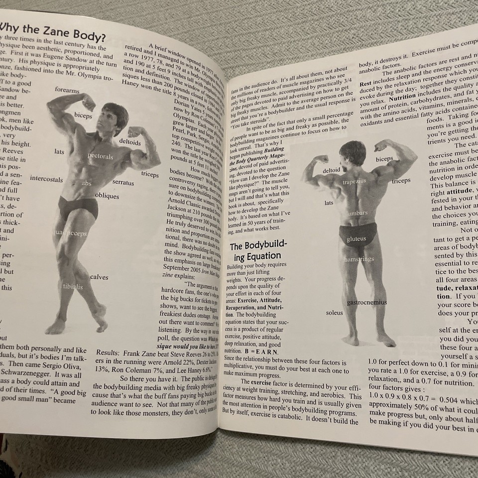 FRANK ZANE Training Manual THE ZANE BODY 2005 Bodybuilding Course Book ...