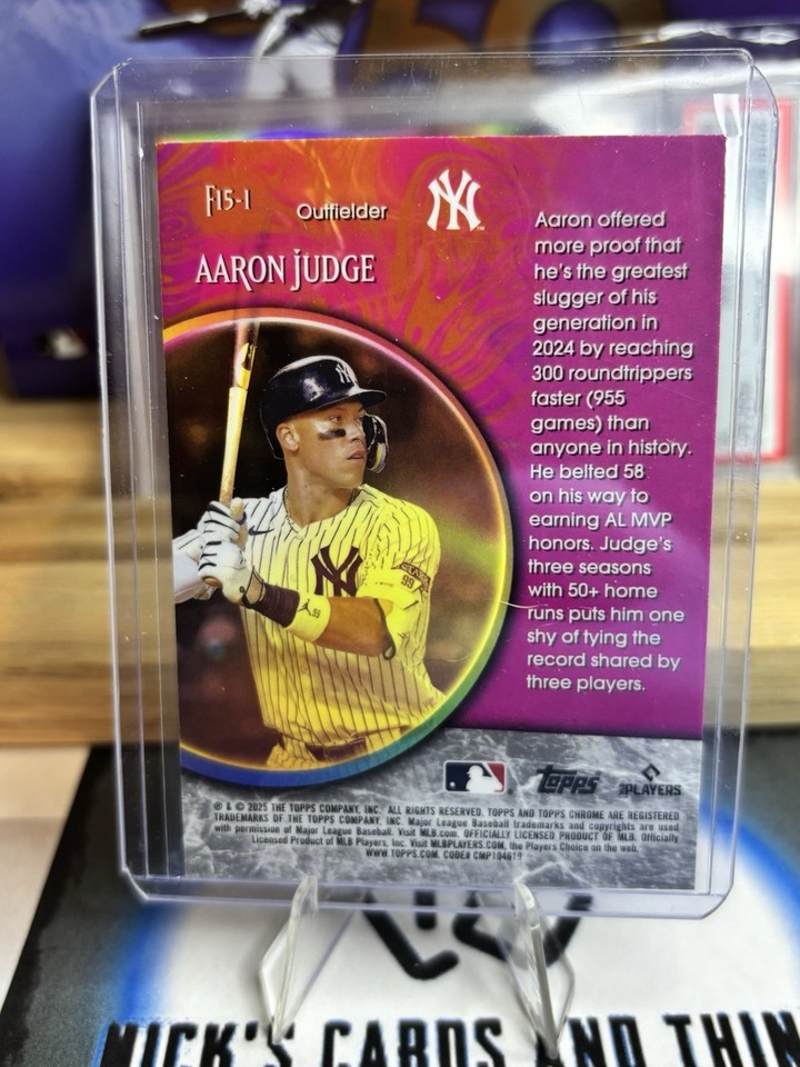2025 Topps Chrome Logofractor Fortune 15 Aaron Judge F15-1 New York ...