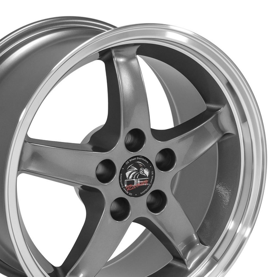 17x9 Rims Fit Mustang Cobra R Style DD Wheels Gunmetal Mach'd SET | eBay