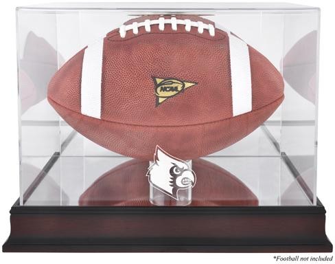 Louisville Cardinals Mahogany Base Logo Football Display Case ...