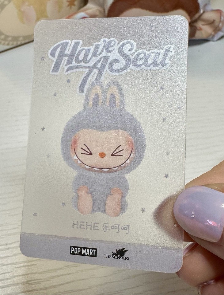 LABUBU Have a Seat HEHE Gray Authentic The Monsters V2 Plush Pendant ...