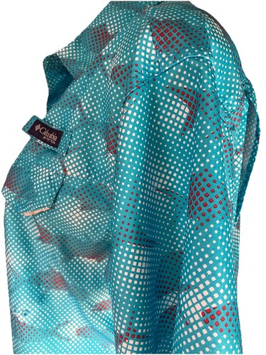 Columbia PFG Shirt Mens L Super Slack Tide Camp Teal With Red Fish MINT ...