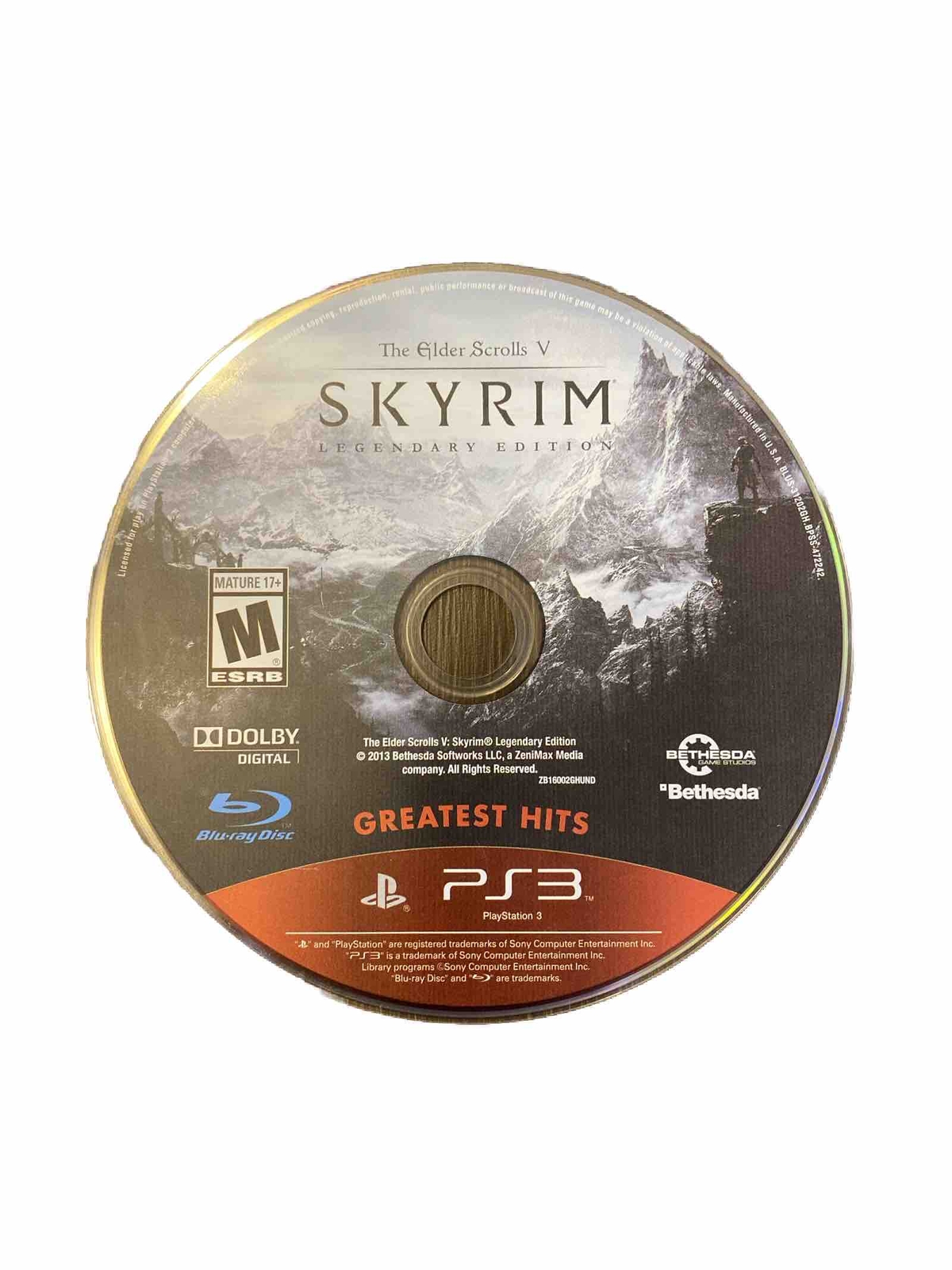 The Elder Scrolls V: Skyrim (PlayStation 3, 2011) Disc Only 93155117624 ...
