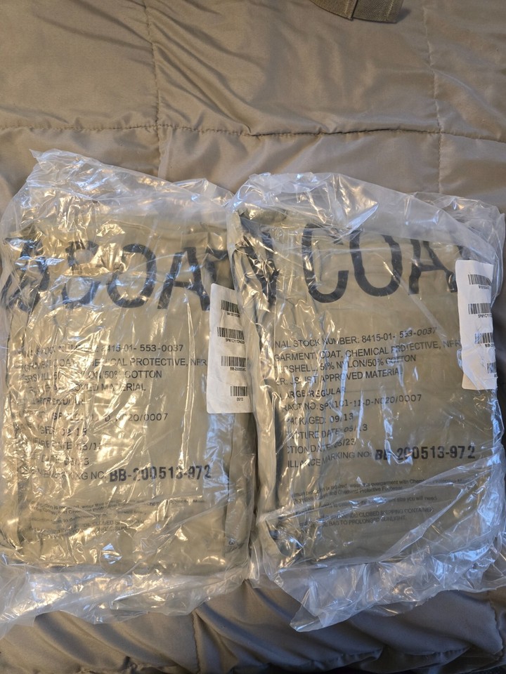 Jslist CBRN suit, includes Large/Reg coats and trousers with ...