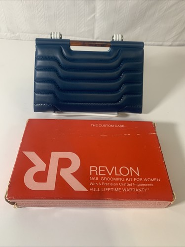 Vintage Revlon The Custom Case Nail Grooming Kit Austria mani pedi set ...